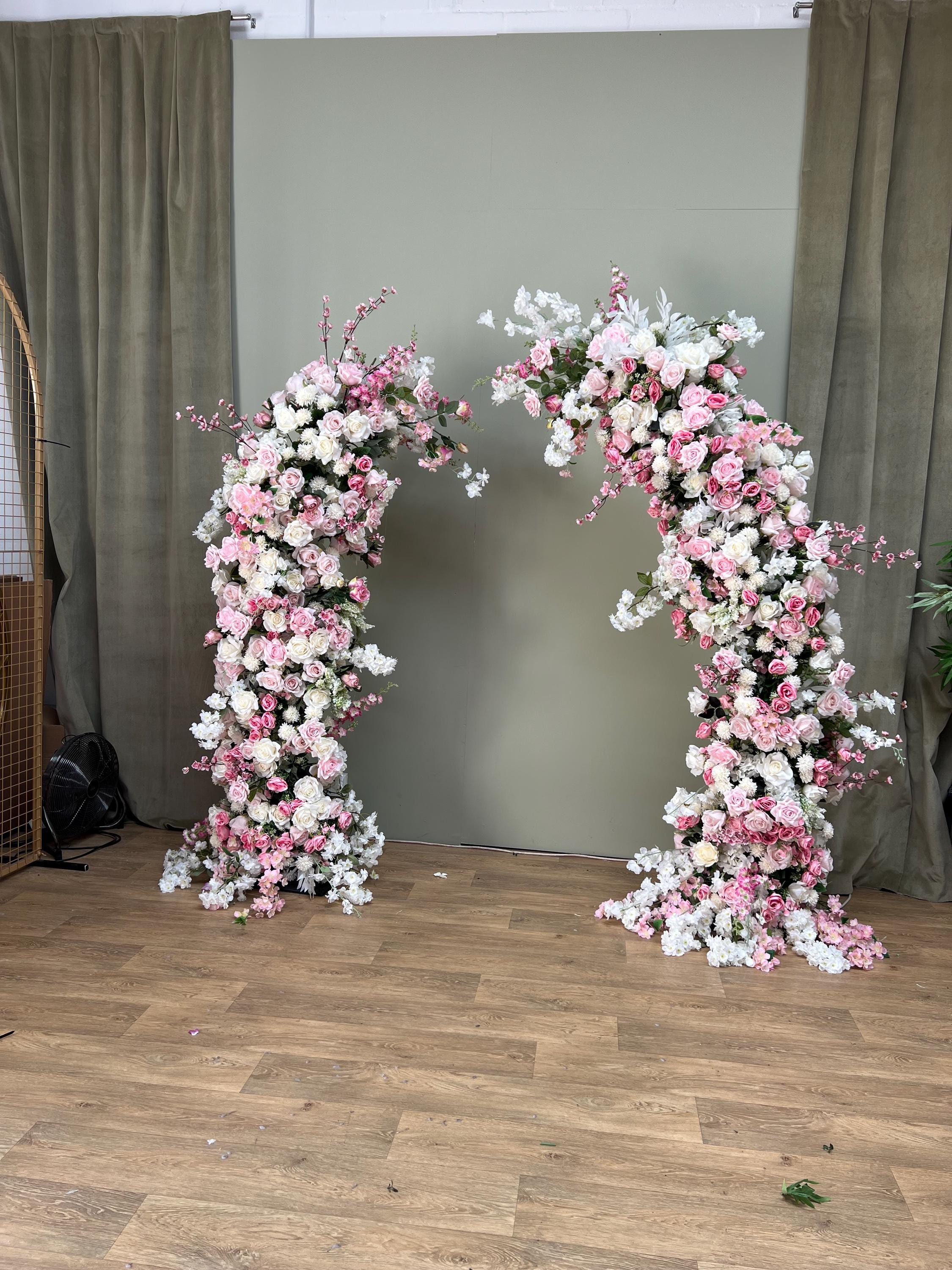 Blush Pink Wedding Flower Columns: Artificial Rose & Peony Arch - Etsy