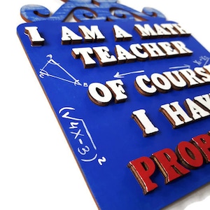 Math Teacher Gift Math Teacher Sign Math Classroom Decor - Etsy Canada
