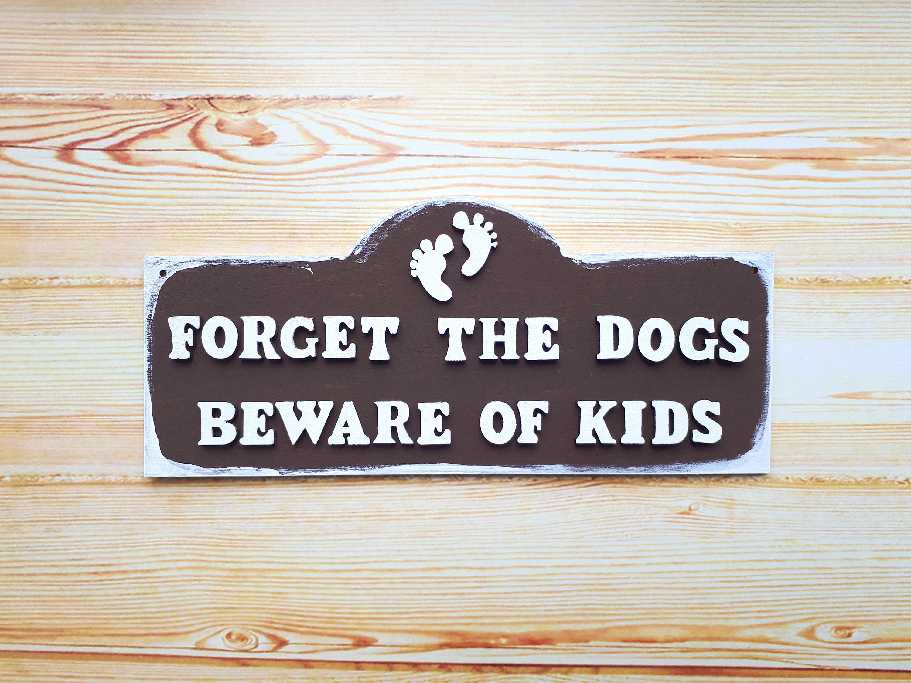 Front Door Sign Hanger Funny Dog Sign Funny Kid Sign Family | Etsy