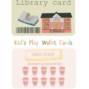 Digital Cards, Kid's Play Wallet, Printable Pretend Shopping, Children ...