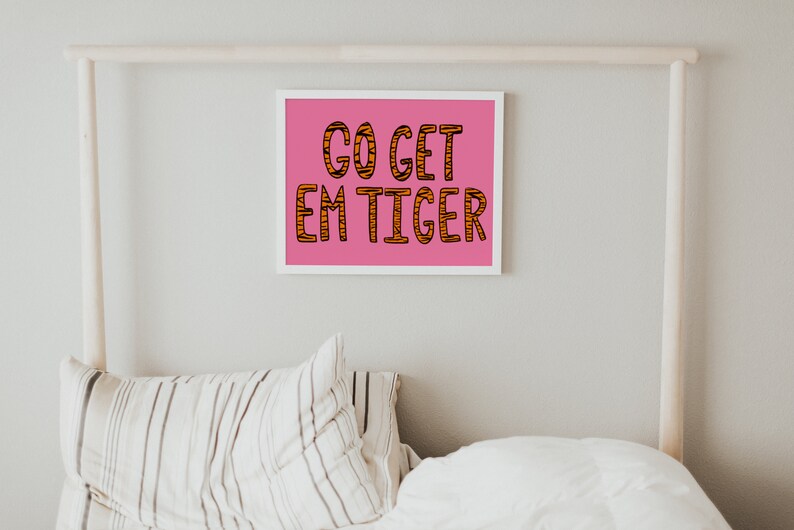 Digital Art, Go Get Em Tiger, Electric Art, Trendy Aesthetic Decor ...