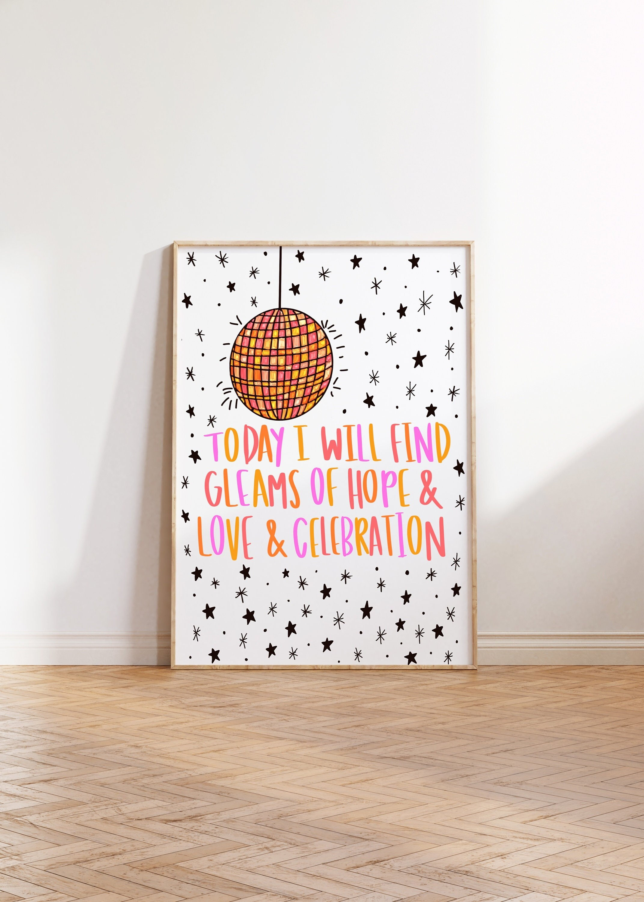 Digital Disco Ball Print, Downloadable Printable, Large Wall Art ...