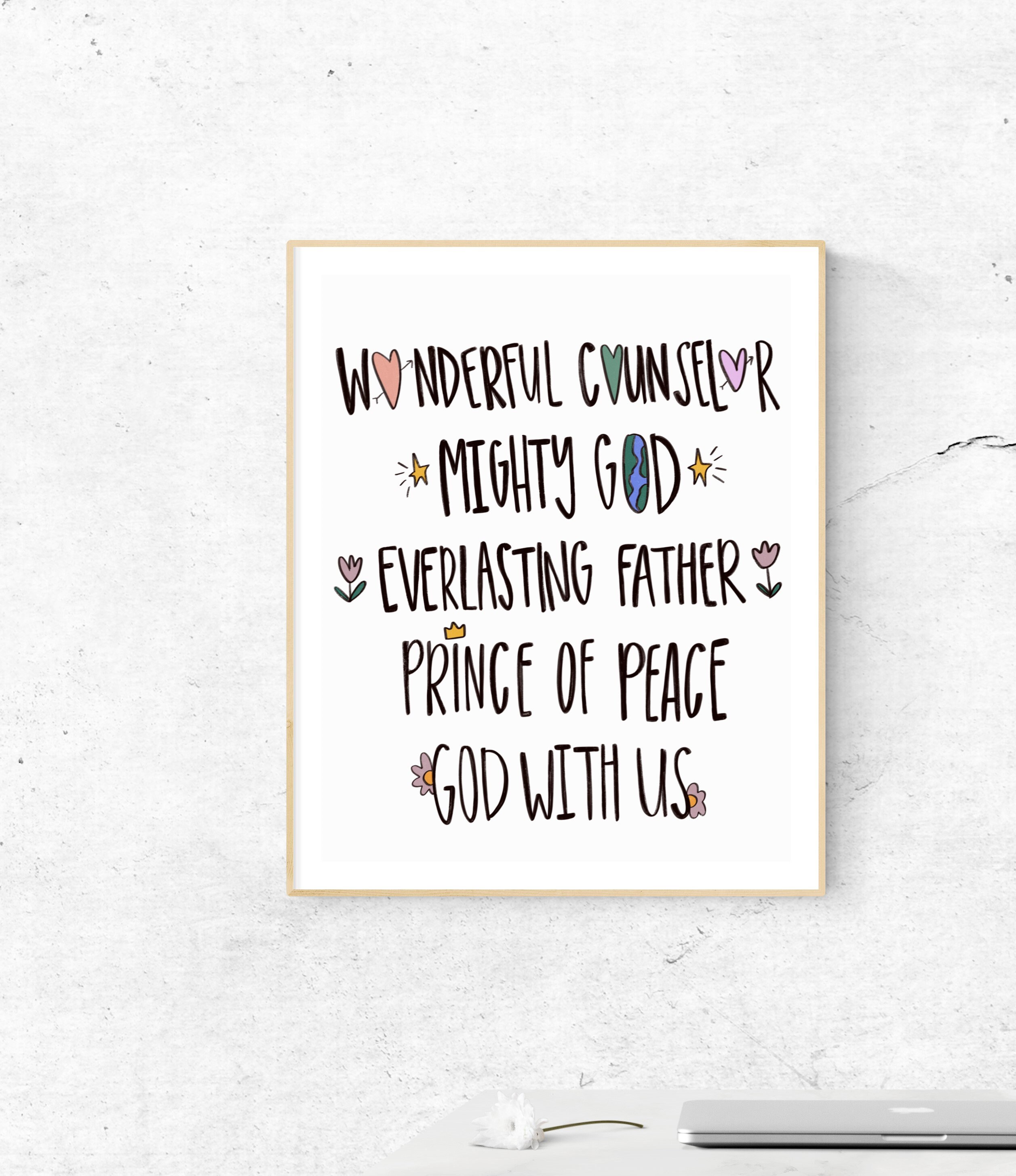 Digital Names of God Print, Isaiah Print, Jesus Art Print, Instant ...