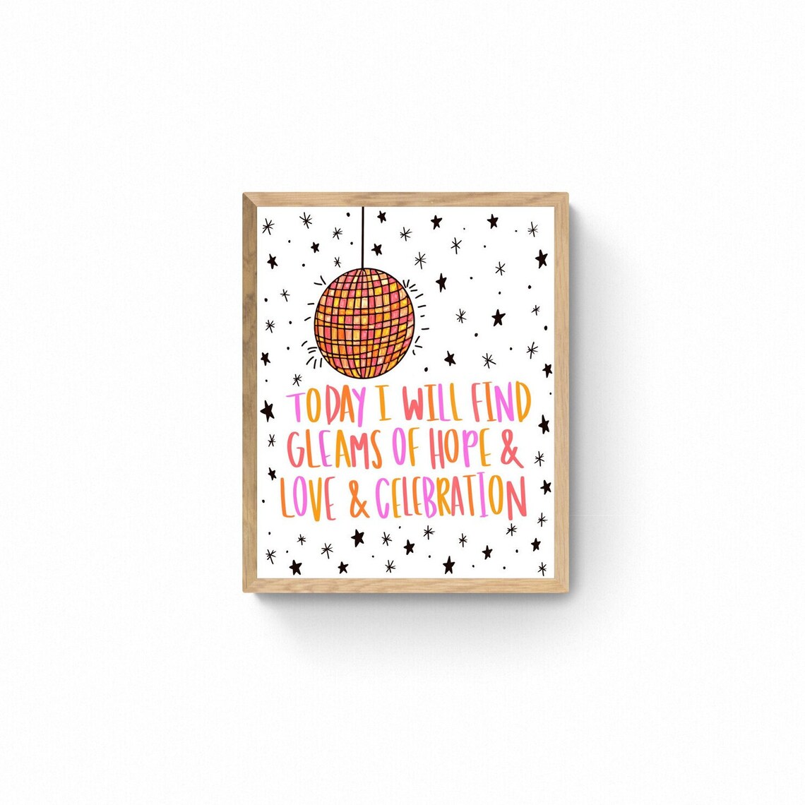 Digital Disco Ball Print, Downloadable Printable, Large Wall Art ...