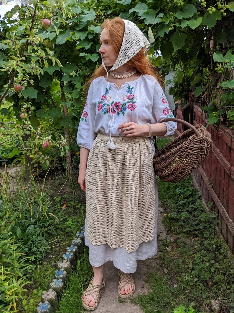 Kerchief Crochet Kerchief Cottagecore Cotton Kerchief Lace - Etsy