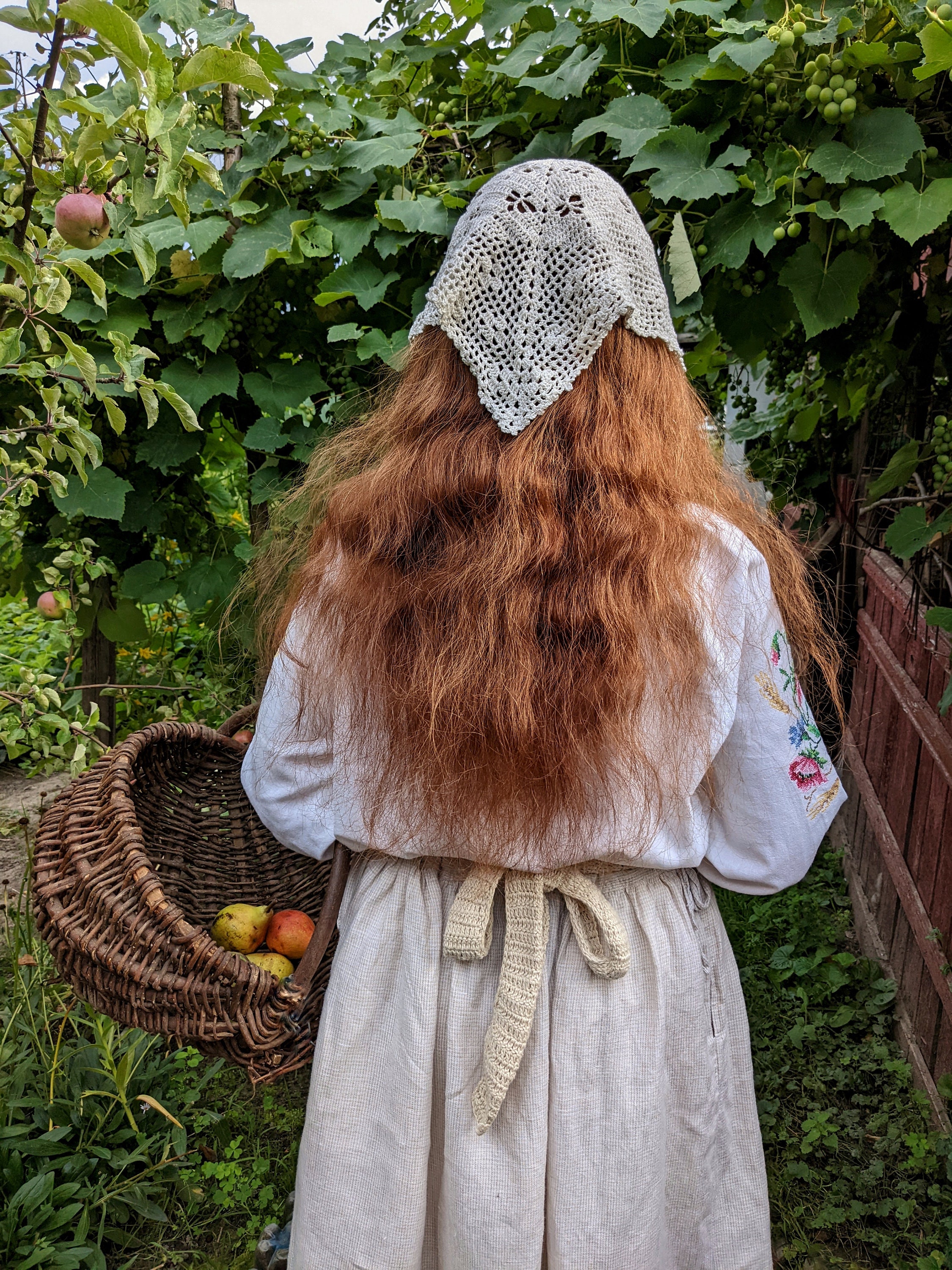 Kerchief, Crochet Kerchief, Cottagecore Cotton Kerchief, Lace Head ...