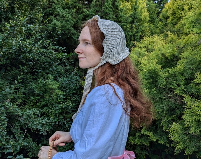 Adult Bonnet, Crochet Bonnet, Cottagecore Bonnet, Headpiece, Kerchief ...