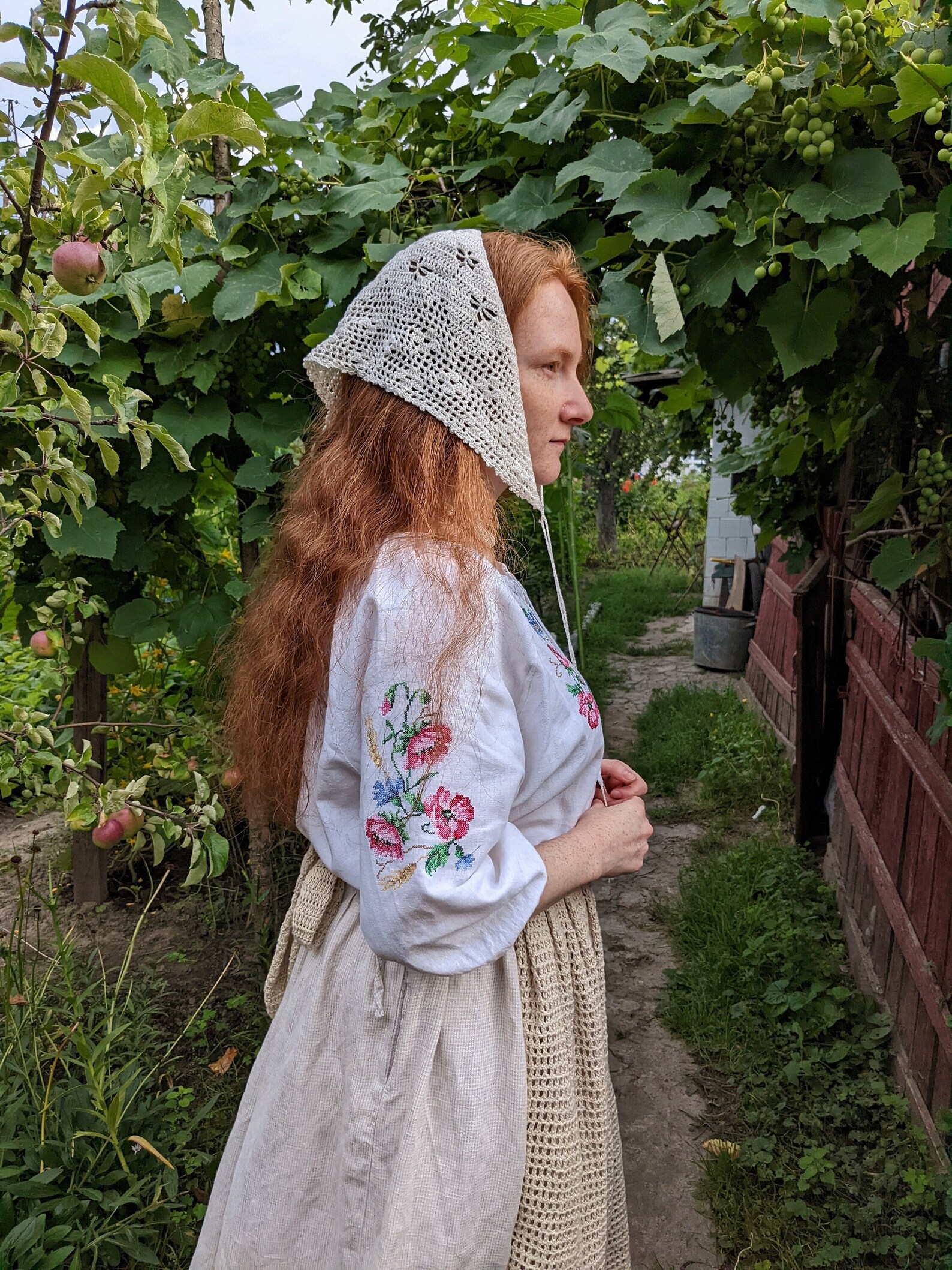 Kerchief Crochet Kerchief Cottagecore Cotton Kerchief Lace - Etsy