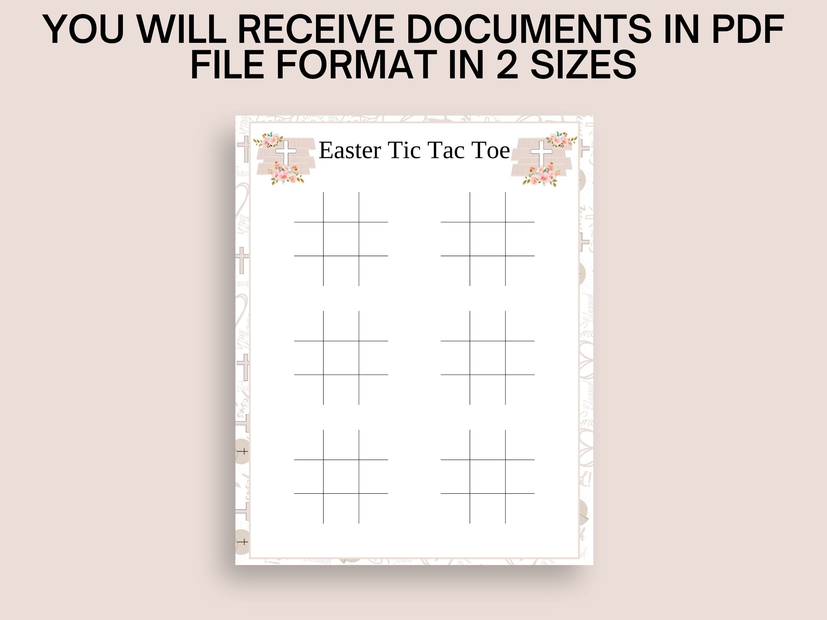 Christian Tic Tac Toe Printable Game | Easter Tic Tac Toe | Sunday ...