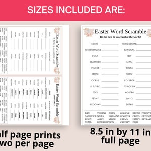Christian Easter Word Scramble Printable Game | Christian Easter Games ...