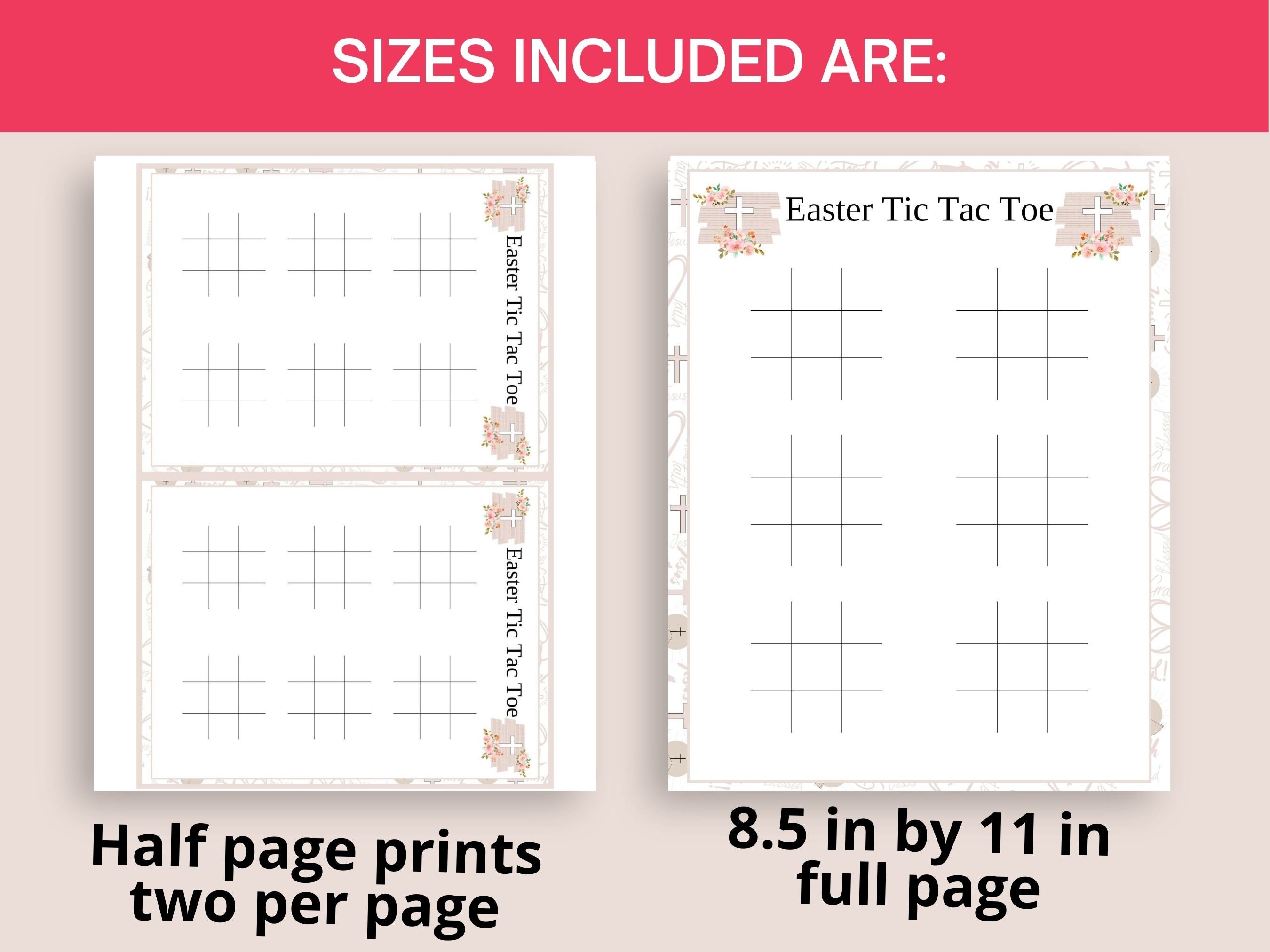 Christian Tic Tac Toe Printable Game | Easter Tic Tac Toe | Sunday ...