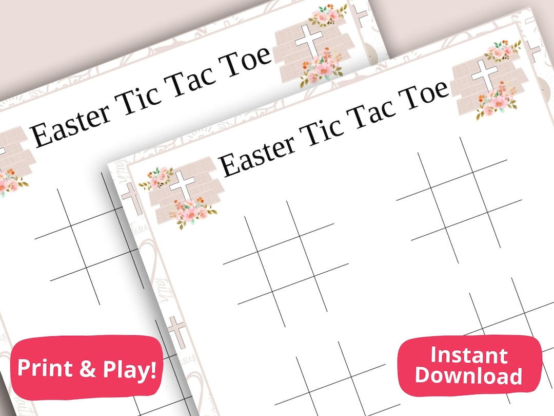 Christian Tic Tac Toe Printable Game | Easter Tic Tac Toe | Sunday ...