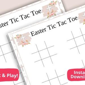 Christian Tic Tac Toe Printable Game | Easter Tic Tac Toe | Sunday ...