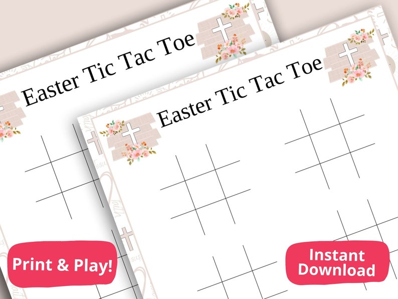 Christian Tic Tac Toe Printable Game | Easter Tic Tac Toe | Sunday ...