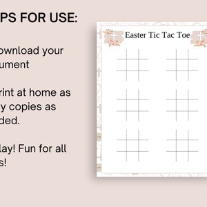 Christian Tic Tac Toe Printable Game | Easter Tic Tac Toe | Sunday ...