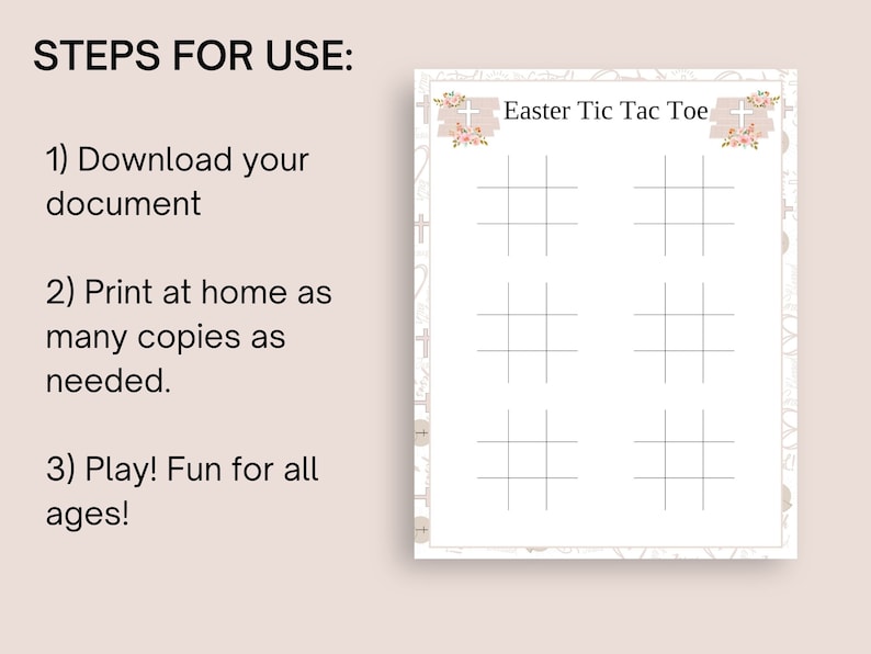 Christian Tic Tac Toe Printable Game | Easter Tic Tac Toe | Sunday ...