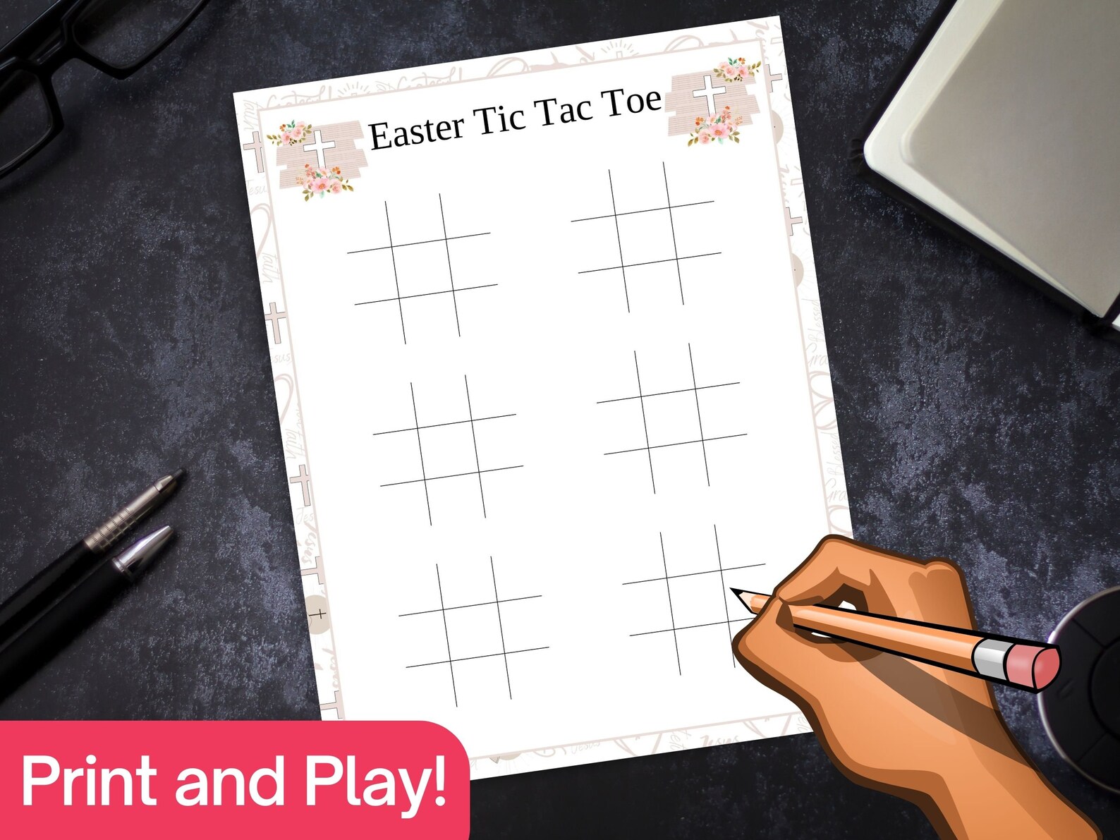 Christian Tic Tac Toe Printable Game | Easter Tic Tac Toe | Sunday ...