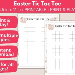 Christian Tic Tac Toe Printable Game | Easter Tic Tac Toe | Sunday ...