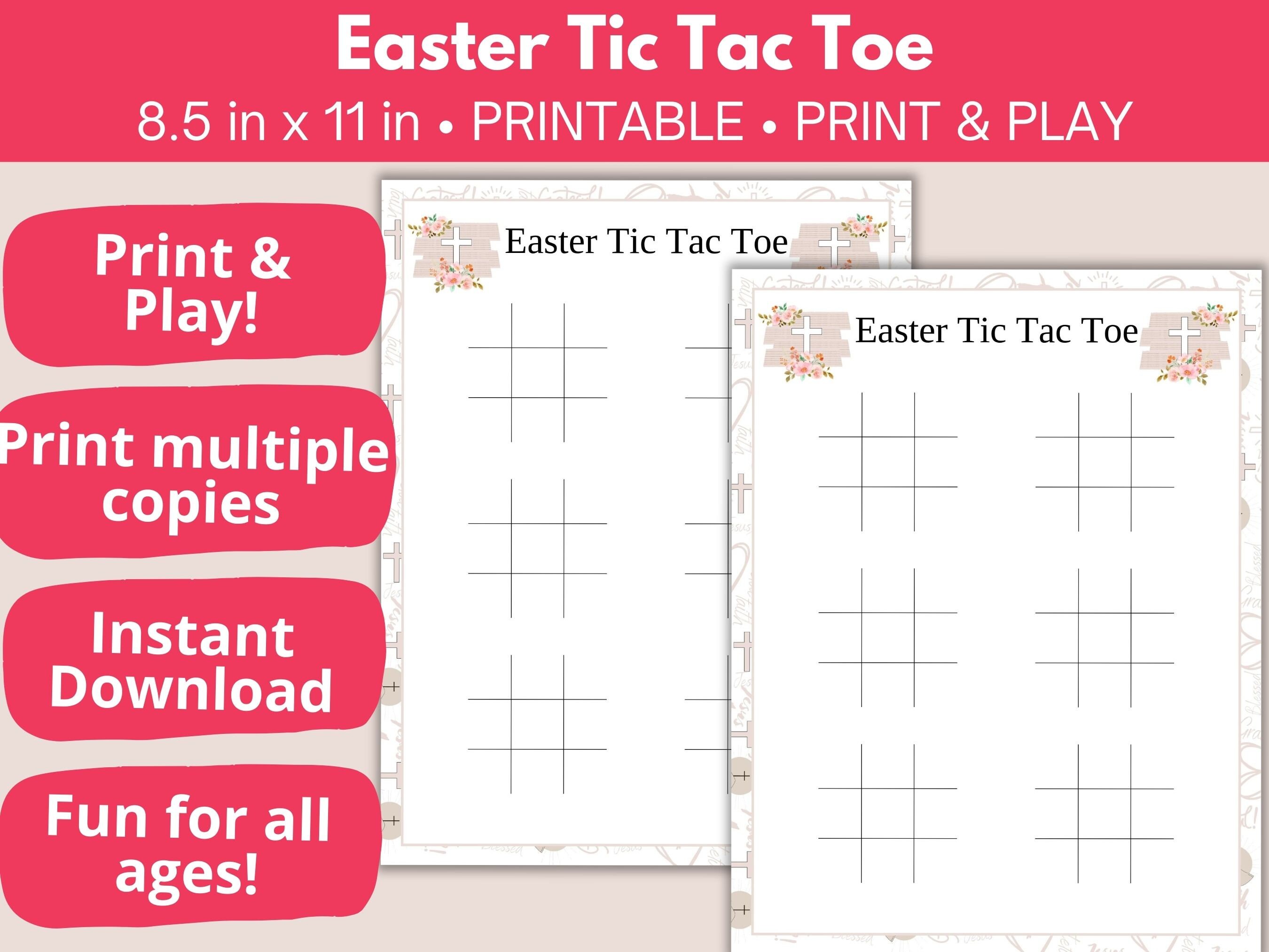 Christian Tic Tac Toe Printable Game | Easter Tic Tac Toe | Sunday ...