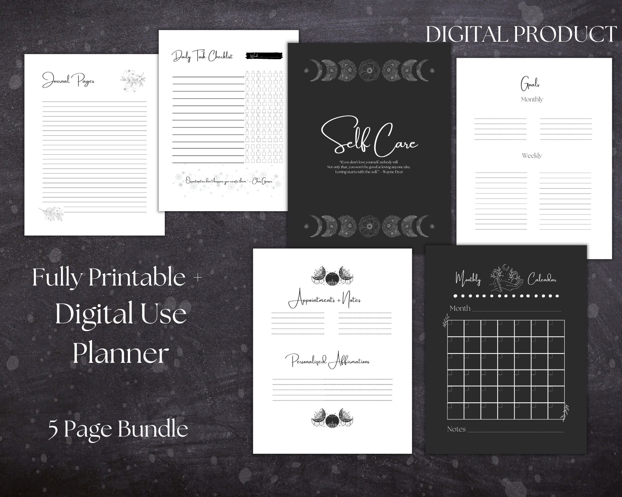 Digital + Printable Planner | Witch + Magic Themed Printable Planner ...