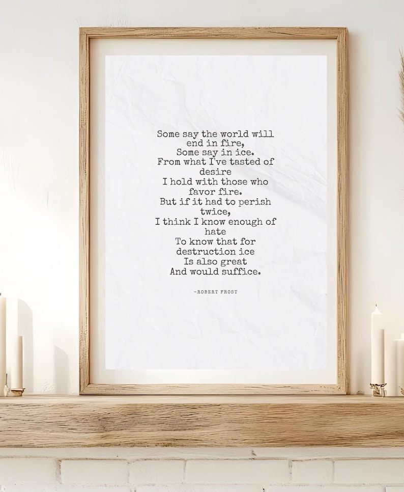 Frost Poems | Fire and Ice Poem | Digital Art Print Poetry | Perfect ...