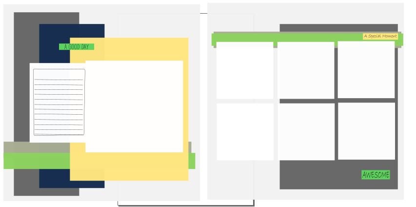 Scrapbooking 2 Page Layout SVG DIGITAL FILE - Etsy