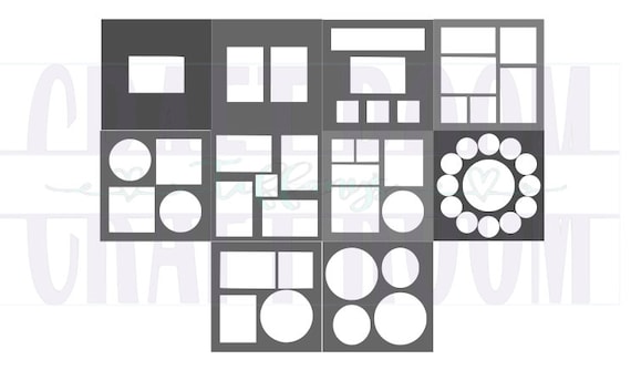 10 Scrapbooking Overlays 5 Files X 2pgs Each DIGITAL SVG - Etsy