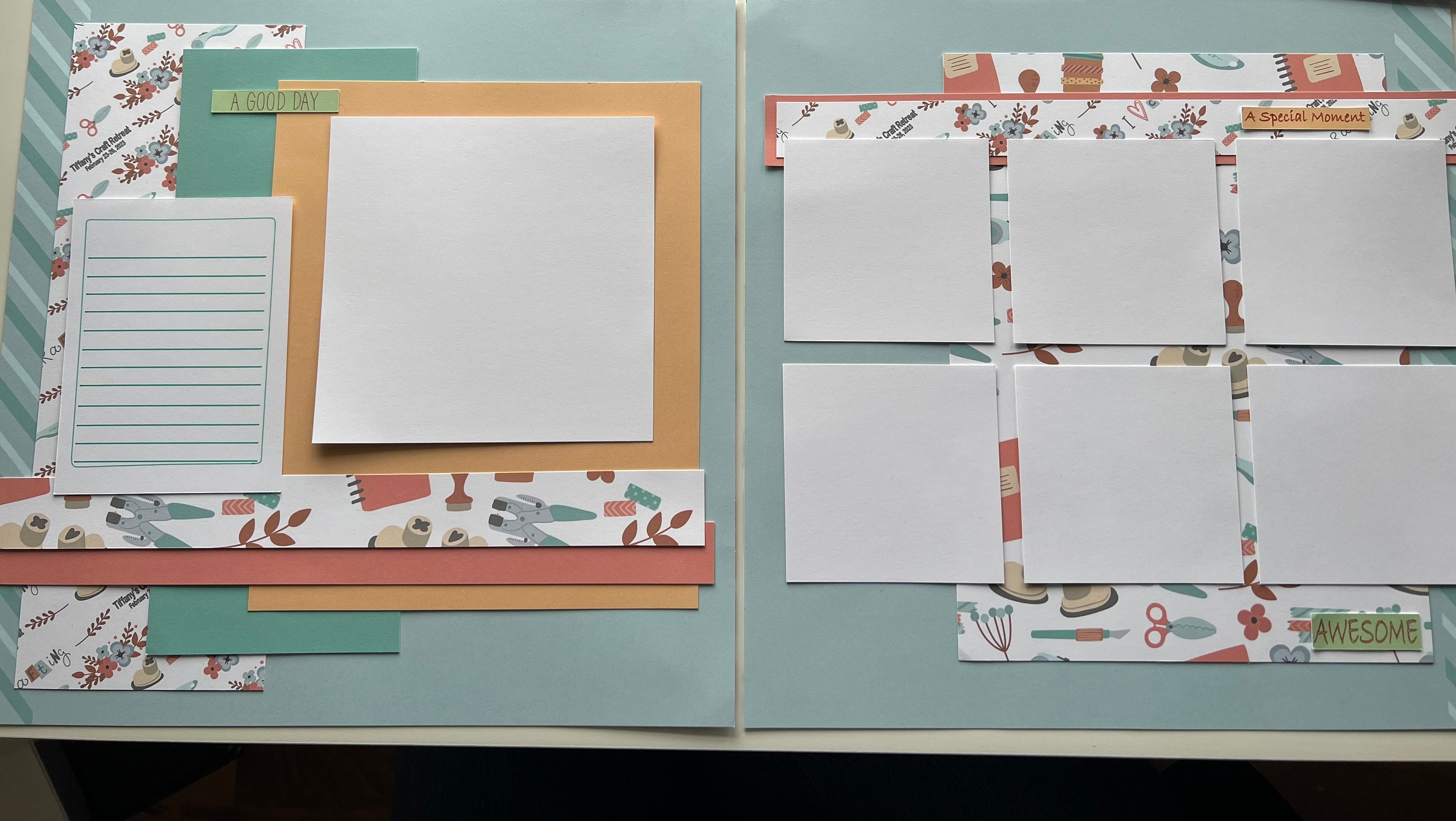 Scrapbooking 2 Page Layout SVG DIGITAL FILE - Etsy