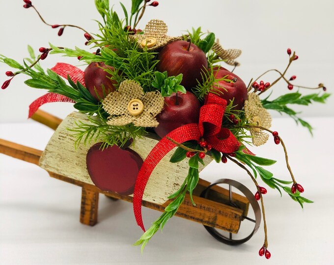 Table Centerpiece-table Arrangement-apple Table Decor-floral ...