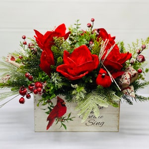 Christmas Centerpiece-table Centerpiece-cardinal - Etsy