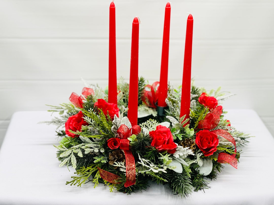 Christmas Centerpiece-table Centerpiece-advent Candle-candle Ring ...