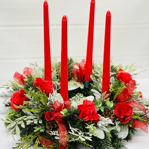 Christmas Centerpiece-table Centerpiece-advent Candle-candle Ring ...