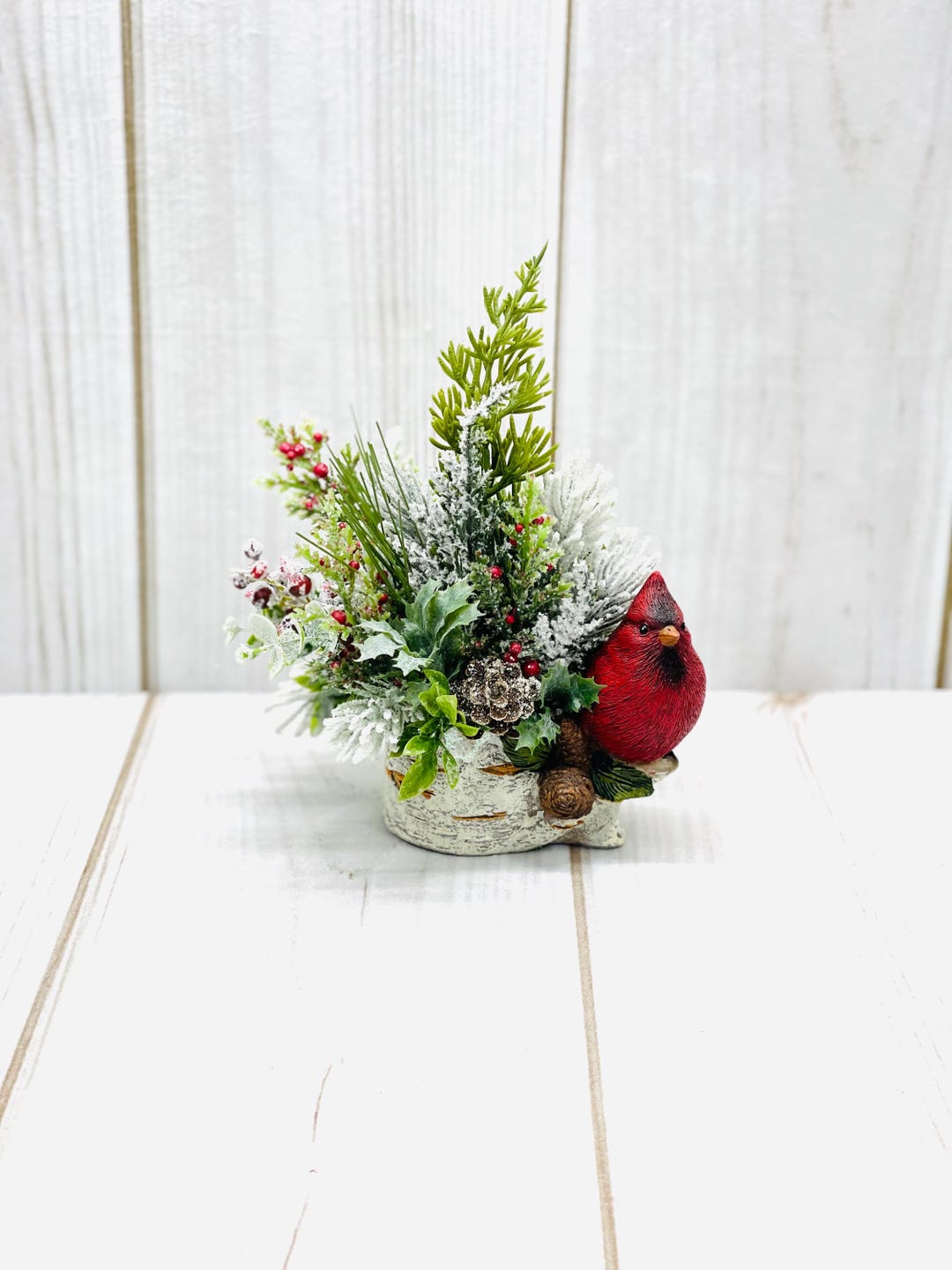 Cardinal Centerpiece-table Centerpiece-small Christmas Arrangement ...