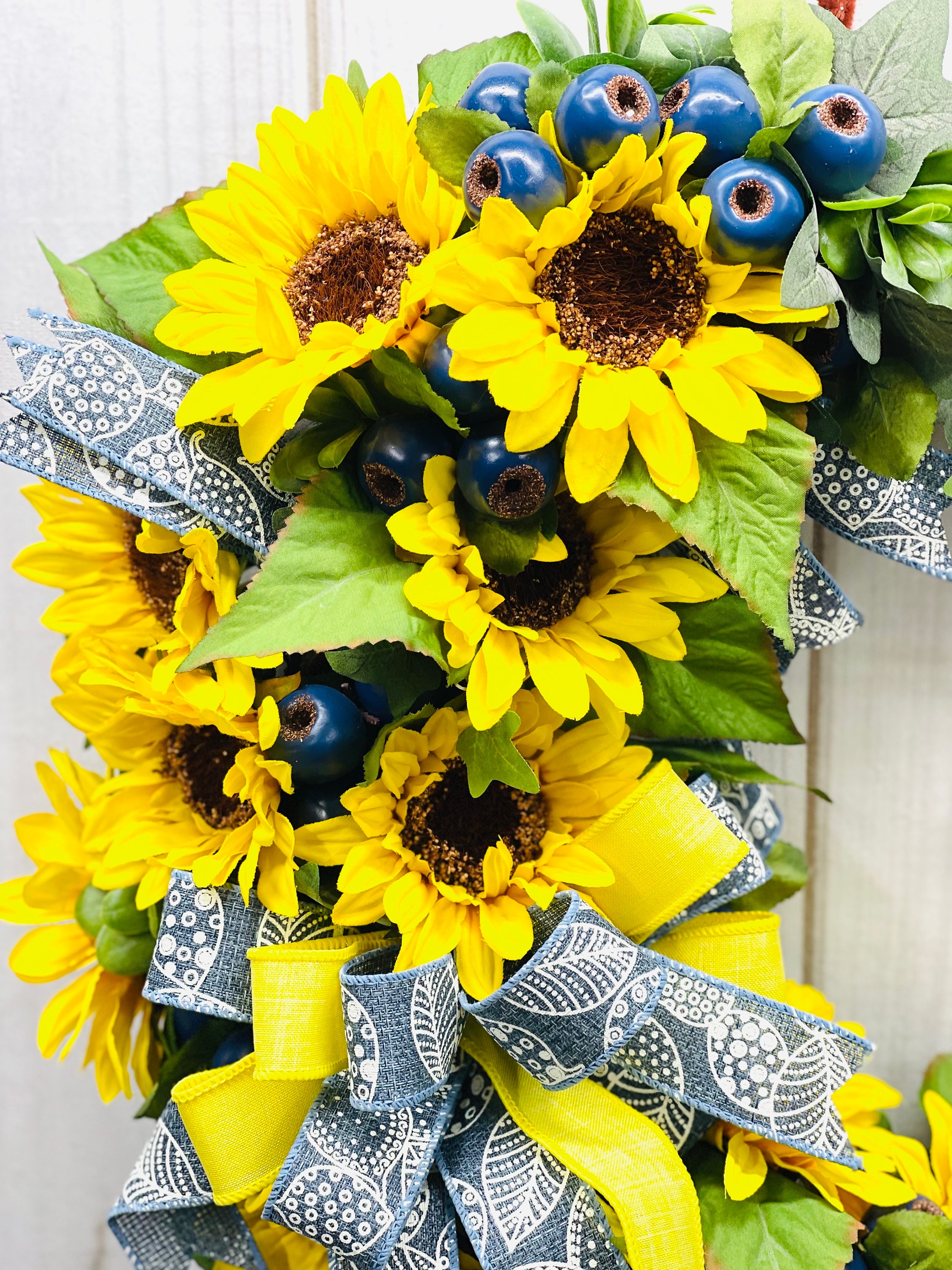 Sunflower Wreath-summer Door Wreath-front Door Wreath-sunflower Decor ...