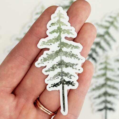 Pine Tree Vinyl Sticker Woodland Water Bottle Sticker Tree - Etsy