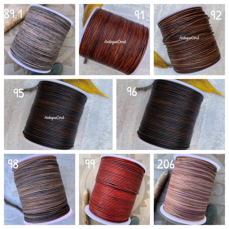 1mm Leather Cord Natural Regular Metallic Distressed Leather - Etsy