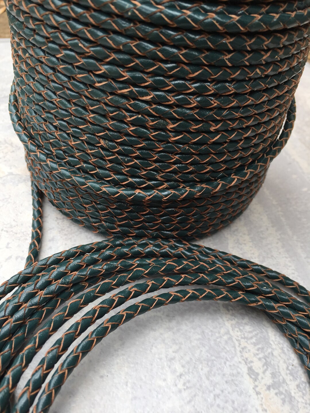 4mm Premium Leather Bolo Cord Genuine Leather Braided Bolo Leather Cord ...