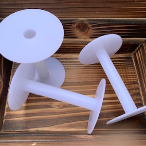 White Plastic Spools 2 1/4" Tall Spools Empty for Chain Cord Wire ...