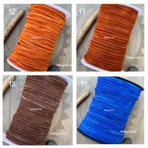3mm Suede Lace, 3mm Wide, Choose Color of Suede Lace, Suede Lace, Suede ...