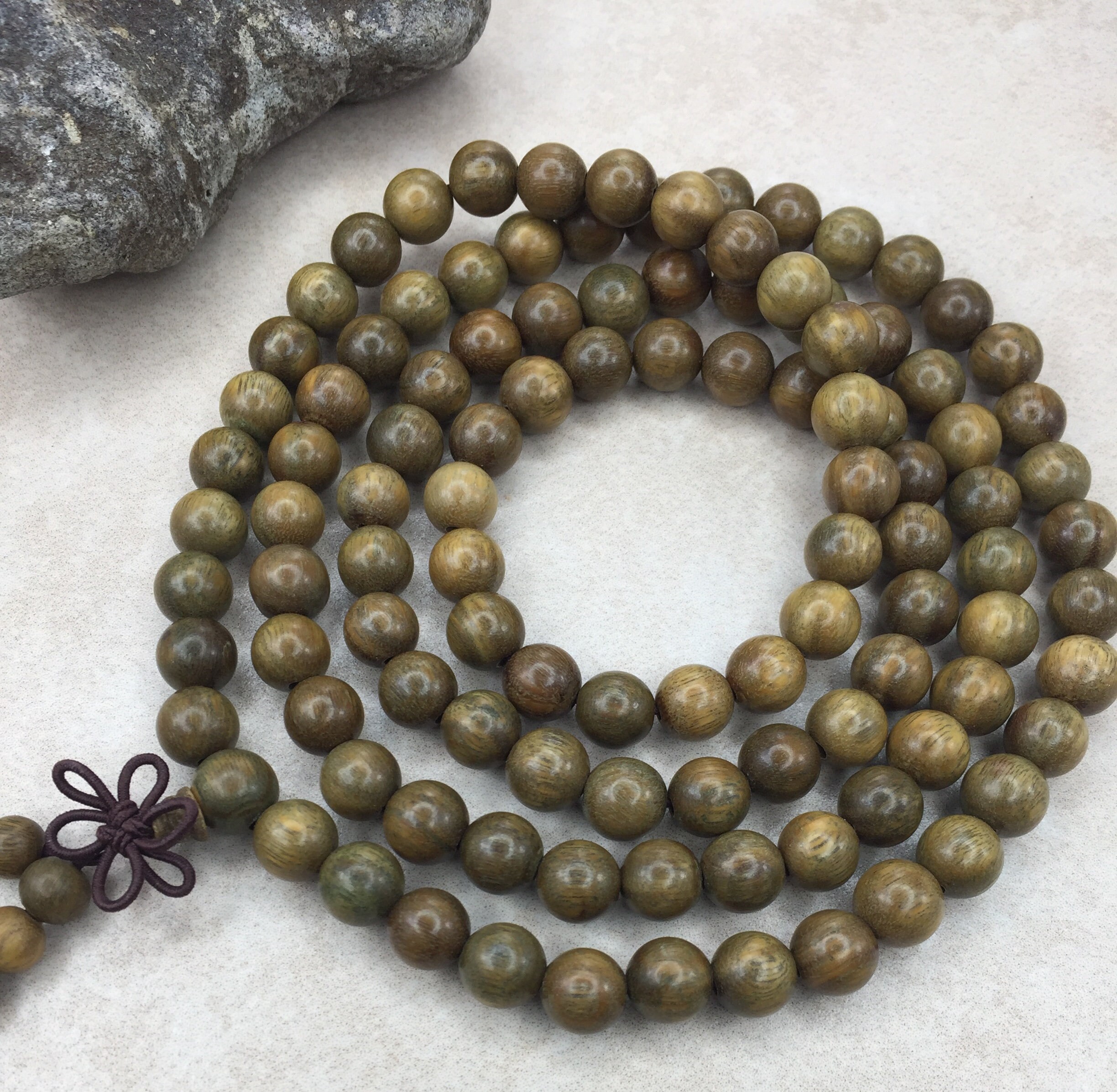 108 Pcs 6MM Green Sandalwood Mala Prayer Beads Fragrant | Etsy