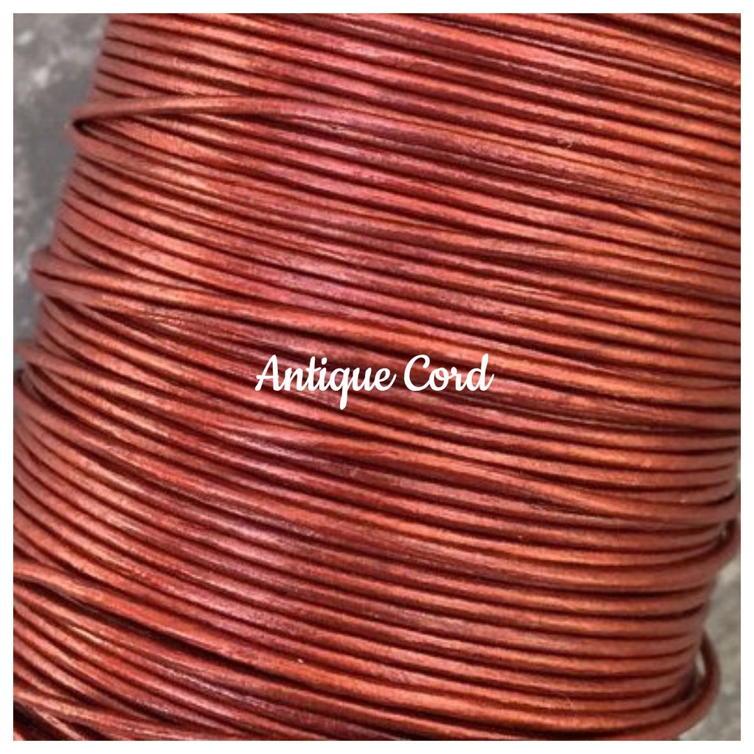 2mm Metallic Red Round Leather Cord Jewelry Leather Cording Metallic ...