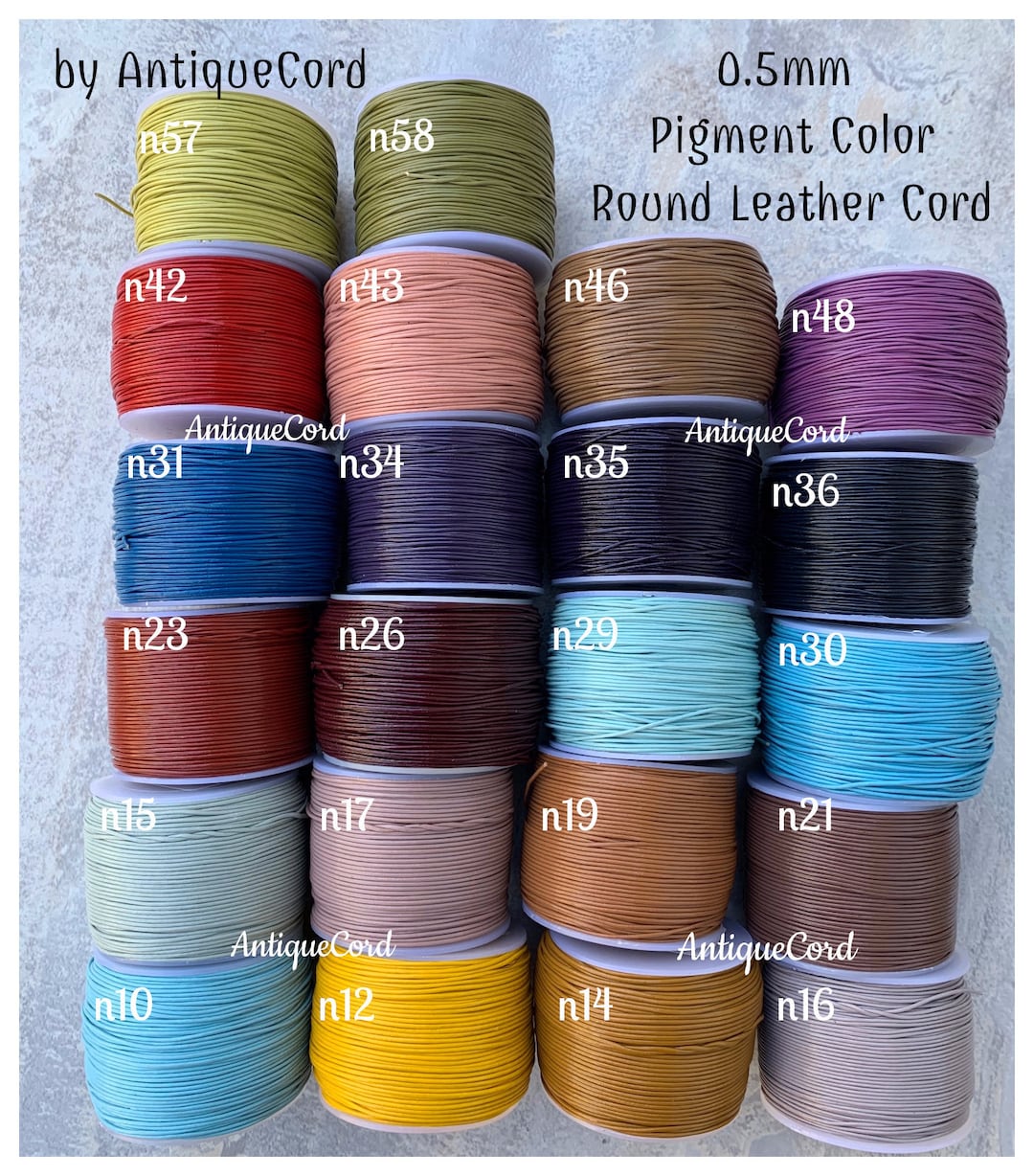 0.5mm Round Leather Cord 20 Colors Round Leather .5mm Cording - Etsy