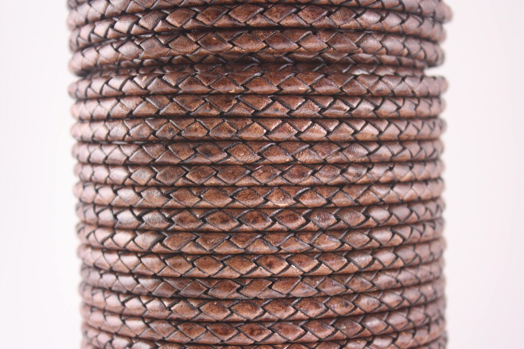 3mm Round Bolo Leather by the Yard Bolo Braided Leather Genuine Leather ...