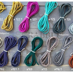 3mm Suede Lace, 3mm Wide, Choose Color of Suede Lace, Suede Lace, Suede ...