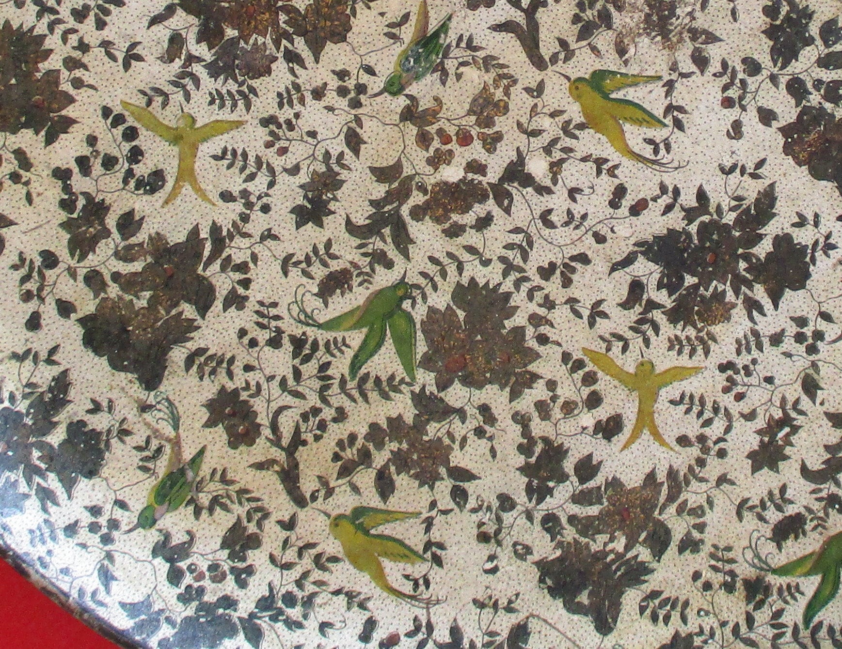 Antique Victorian Papier Mache Circular Decorated Tray - Etsy