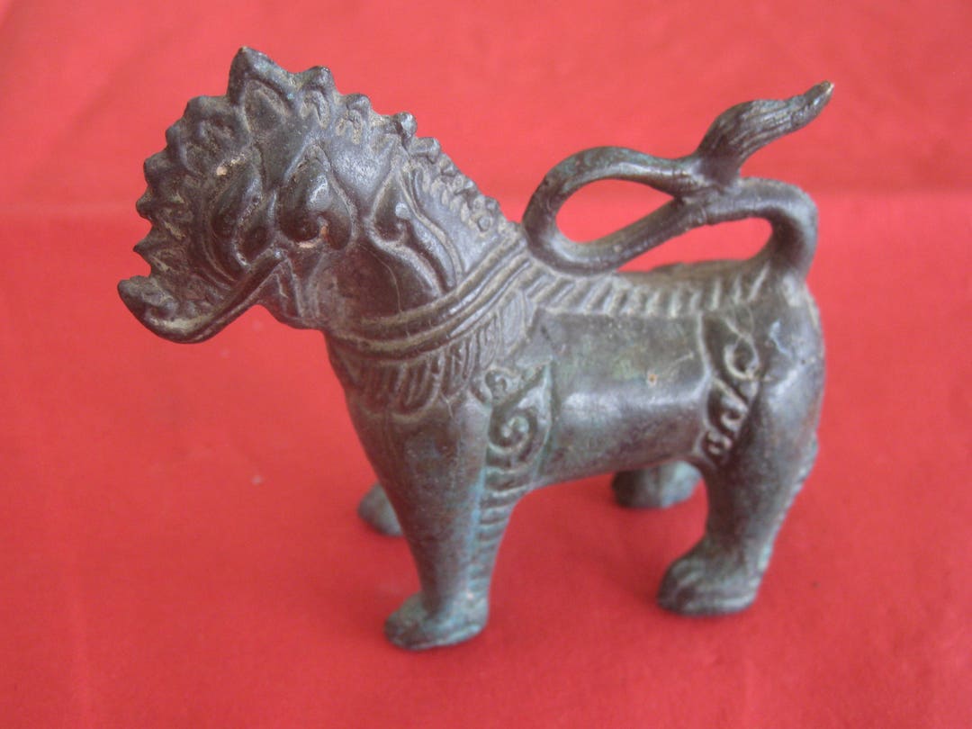 Vintage Chinese Cast Bronze Mythical Figure Sculpture - Etsy
