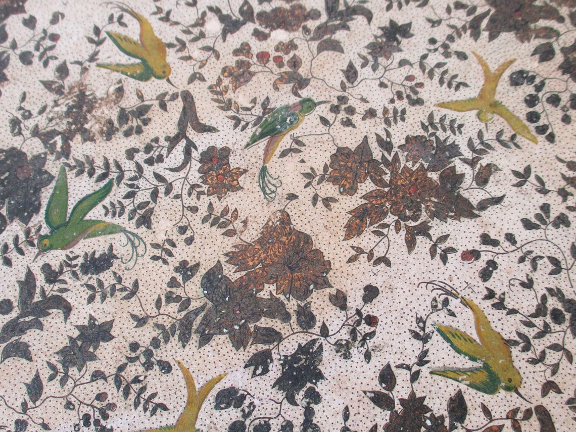 Antique Victorian Papier Mache Circular Decorated Tray - Etsy