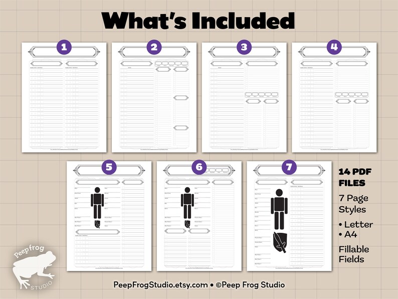 BUNDLE 5e Digital Inventory Sheets Fillable PDF 5e Form Letter - Etsy