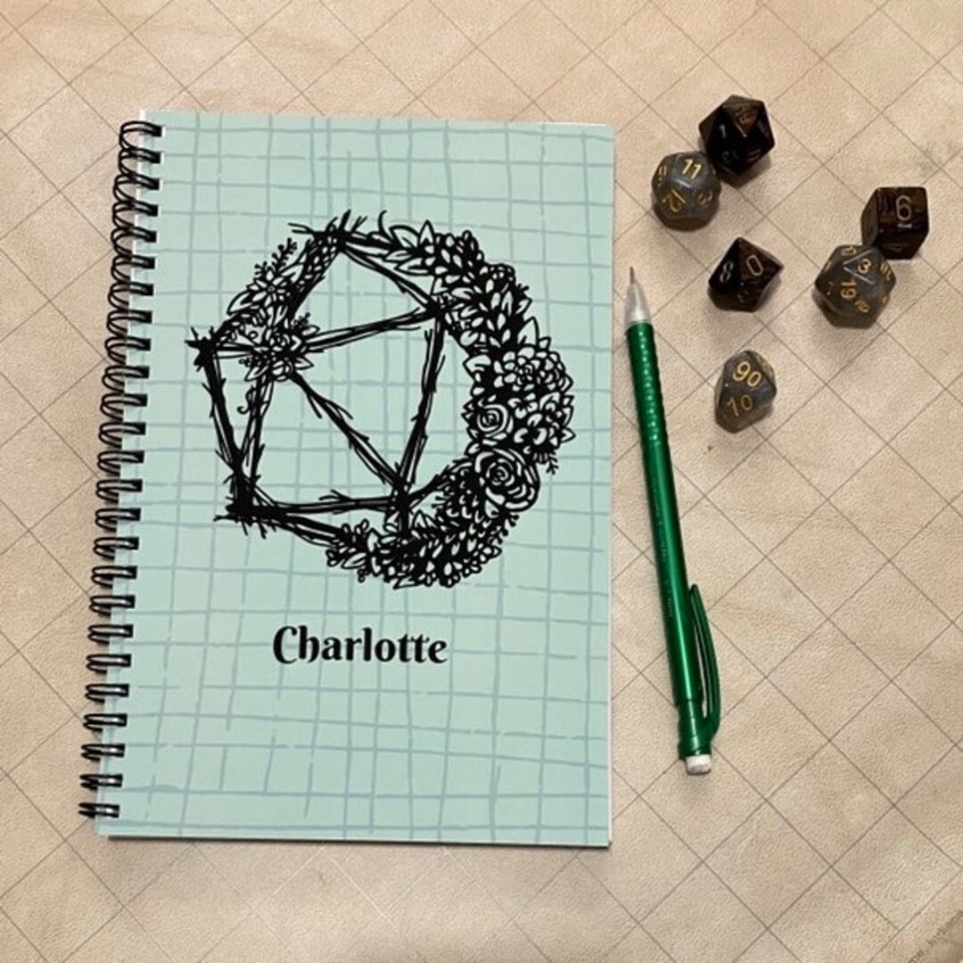 Notebook RPG D20 Floral Dnd Character Journal Dice Book D20 - Etsy