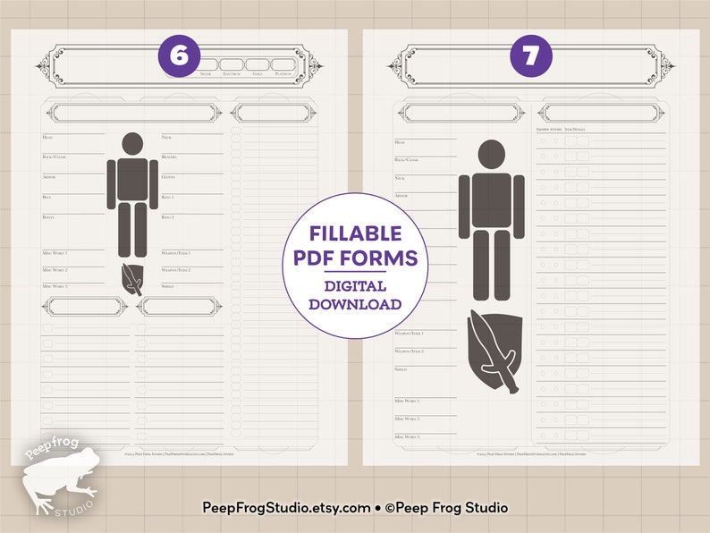 BUNDLE 5e Digital Inventory Sheets Fillable PDF 5e Form Letter - Etsy